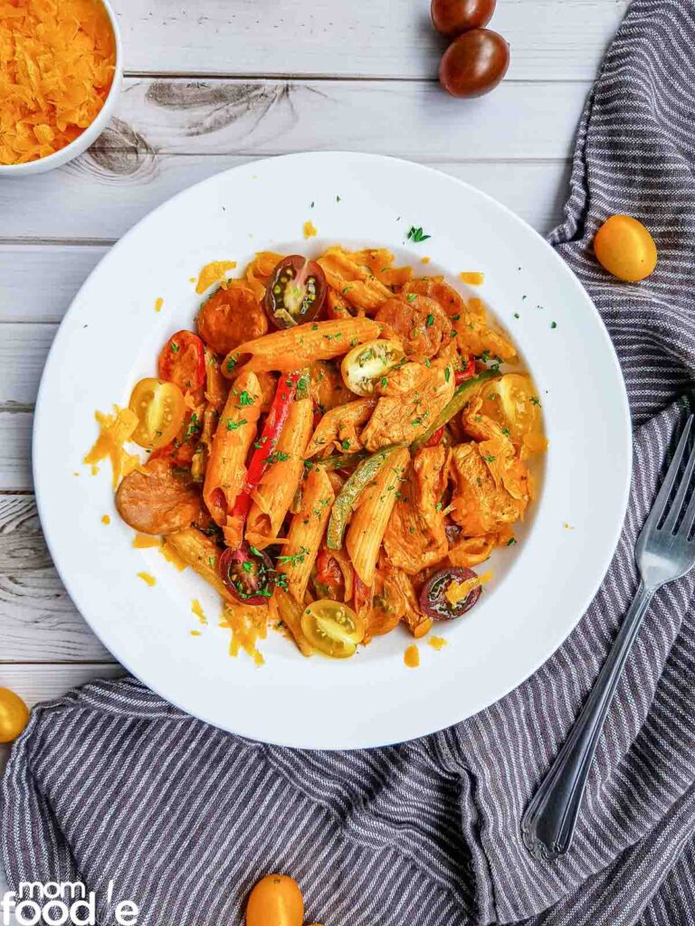 Spicy Cajun Chicken Pasta with Sausage - Mom Foodie