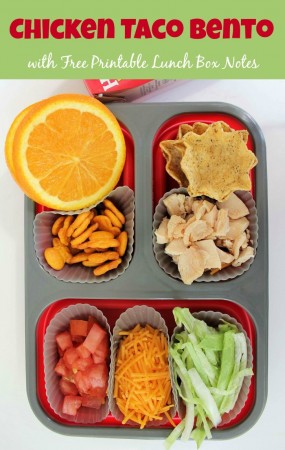 Chicken Taco Bento with Free Printable Lunch Box Notes - Mom Foodie