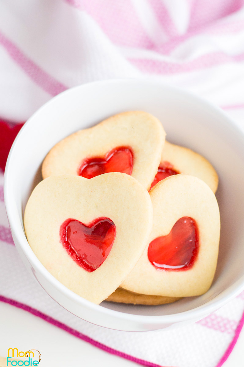 Valentine Sugar Cookies - Stained Glass Heart Cookies - Mom Foodie