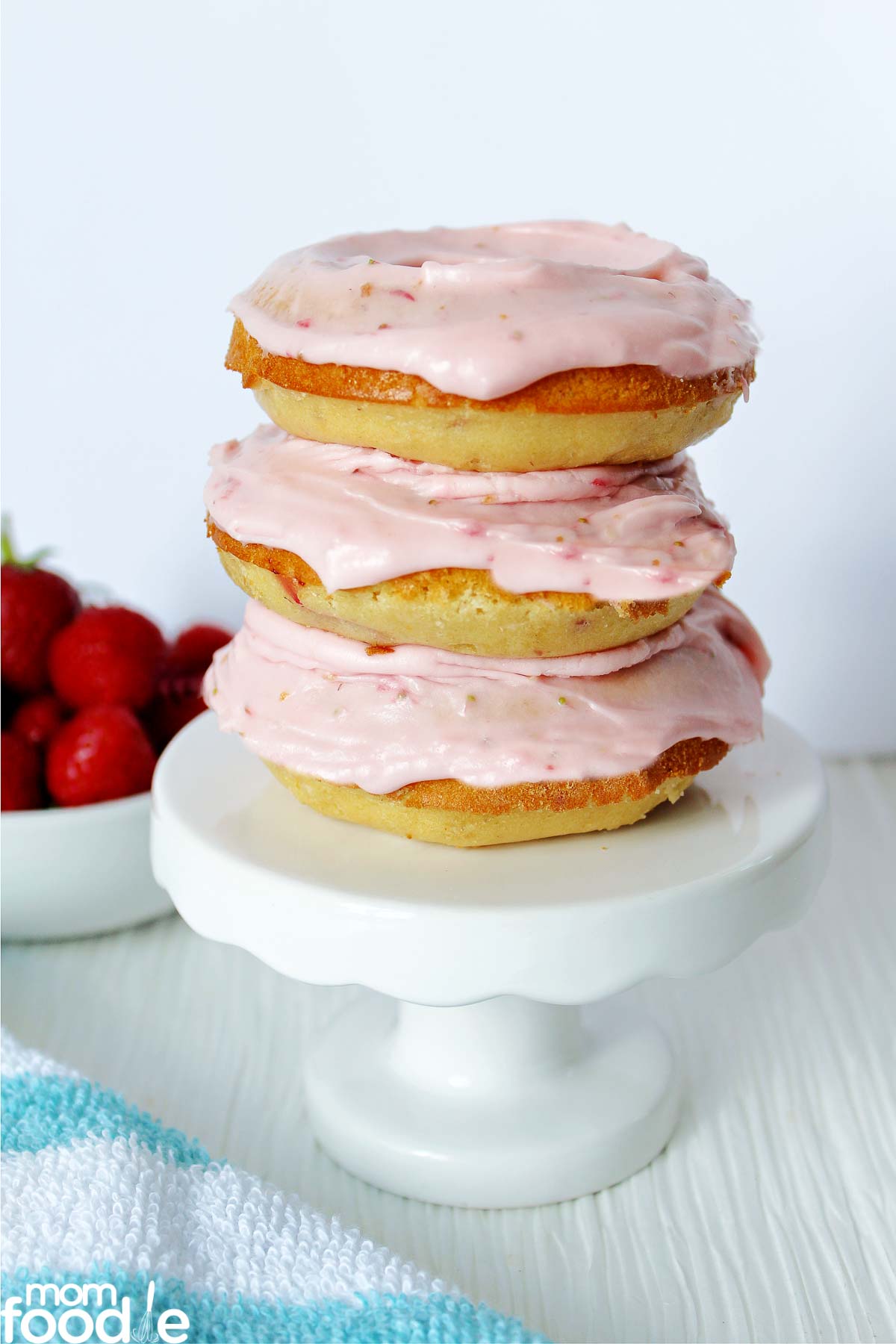 Baked Strawberry Donuts with Glaze - Mom Foodie