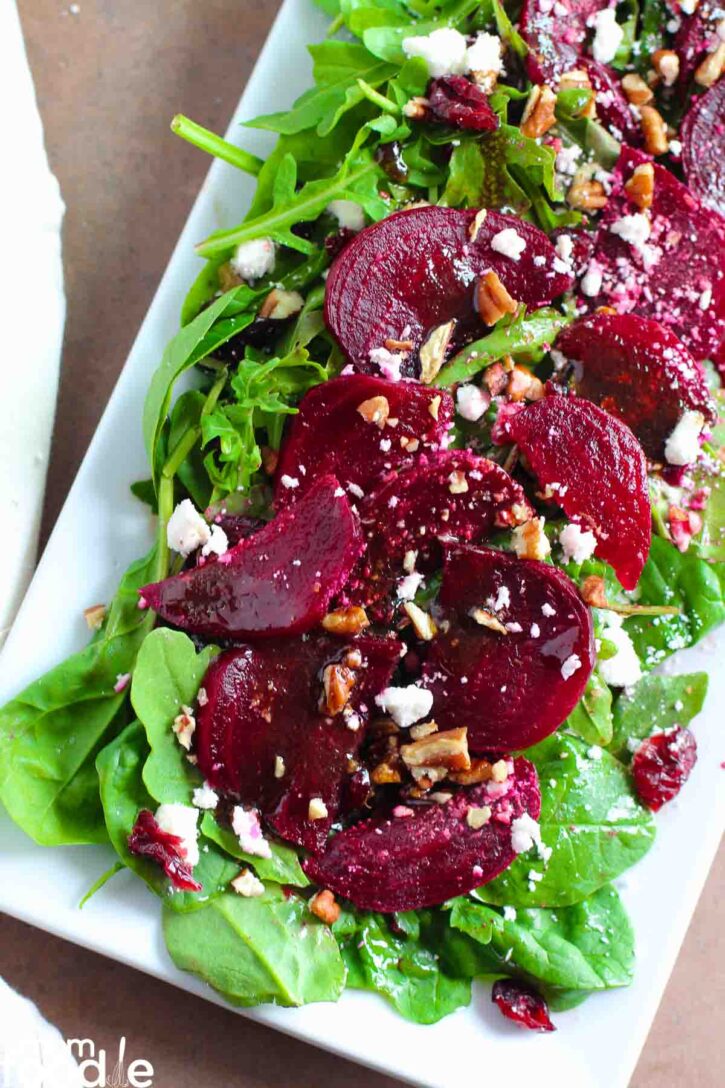 Roasted Beet Salad with Balsamic Vinaigrette - Mom Foodie