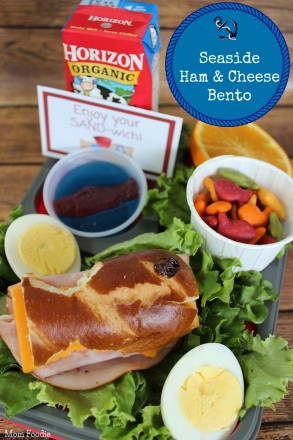 Seaside Ham & Cheese Bento with Free Printable Lunch Box Notes - Mom Foodie