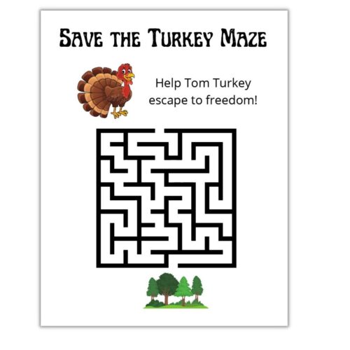 Thanksgiving Mazes All Ages: Save the Turkey! - Mom Foodie