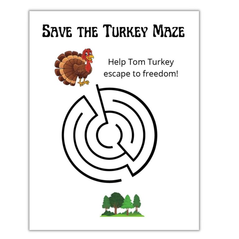 Thanksgiving Mazes All Ages: Save the Turkey! - Mom Foodie